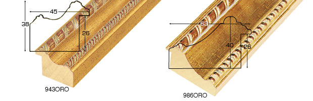 - Chop Service Moulding ayous, width 45mm, height 38 - gold